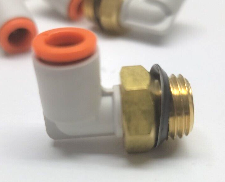 Lot of 7 Spore SMC, Fitting, Elbow, Brass, 1/4 Ptc One Touch Unifit ...