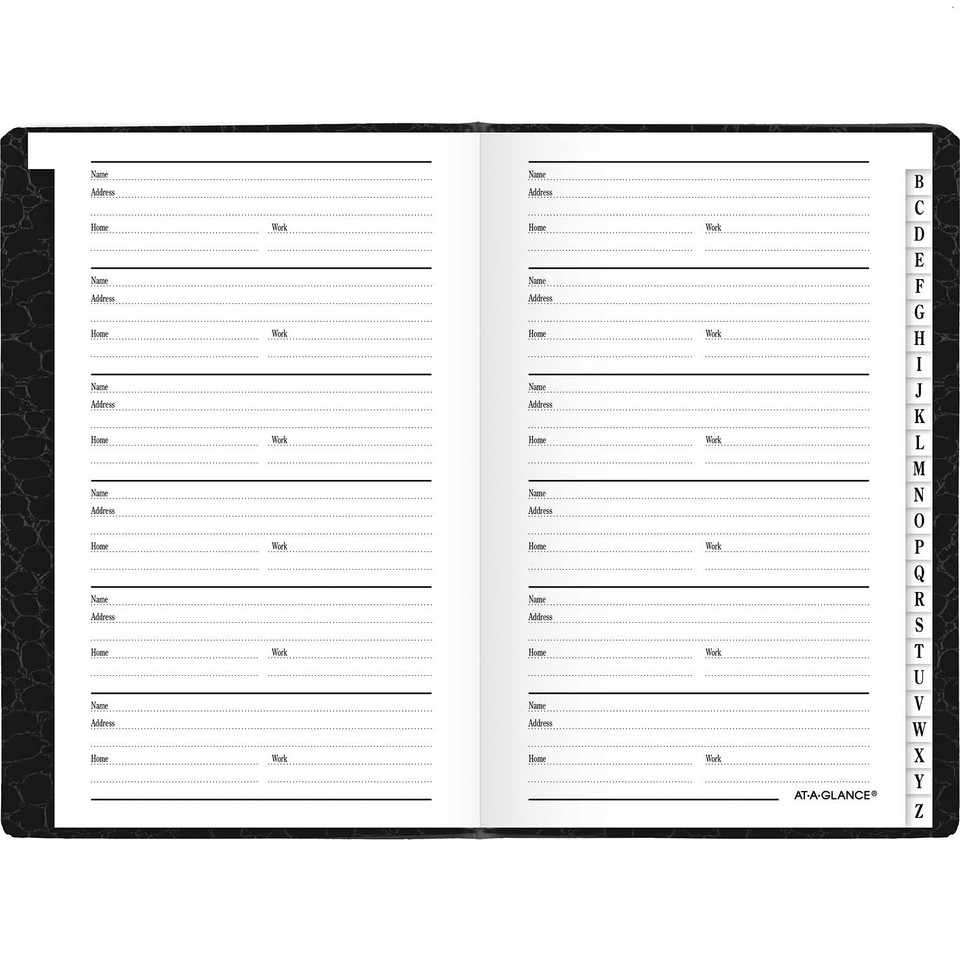 Telephone & Address Book, 600+ Entries, 4" x 6", Designer, Black ...