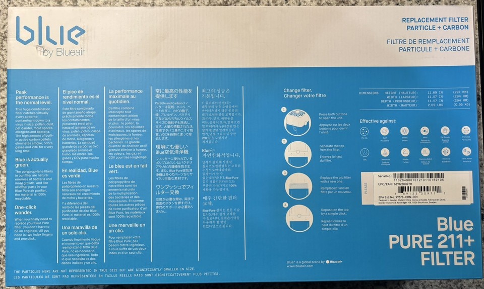 GENUINE Blueair Blue Pure 211+ Replacement Filter - New - | eBay