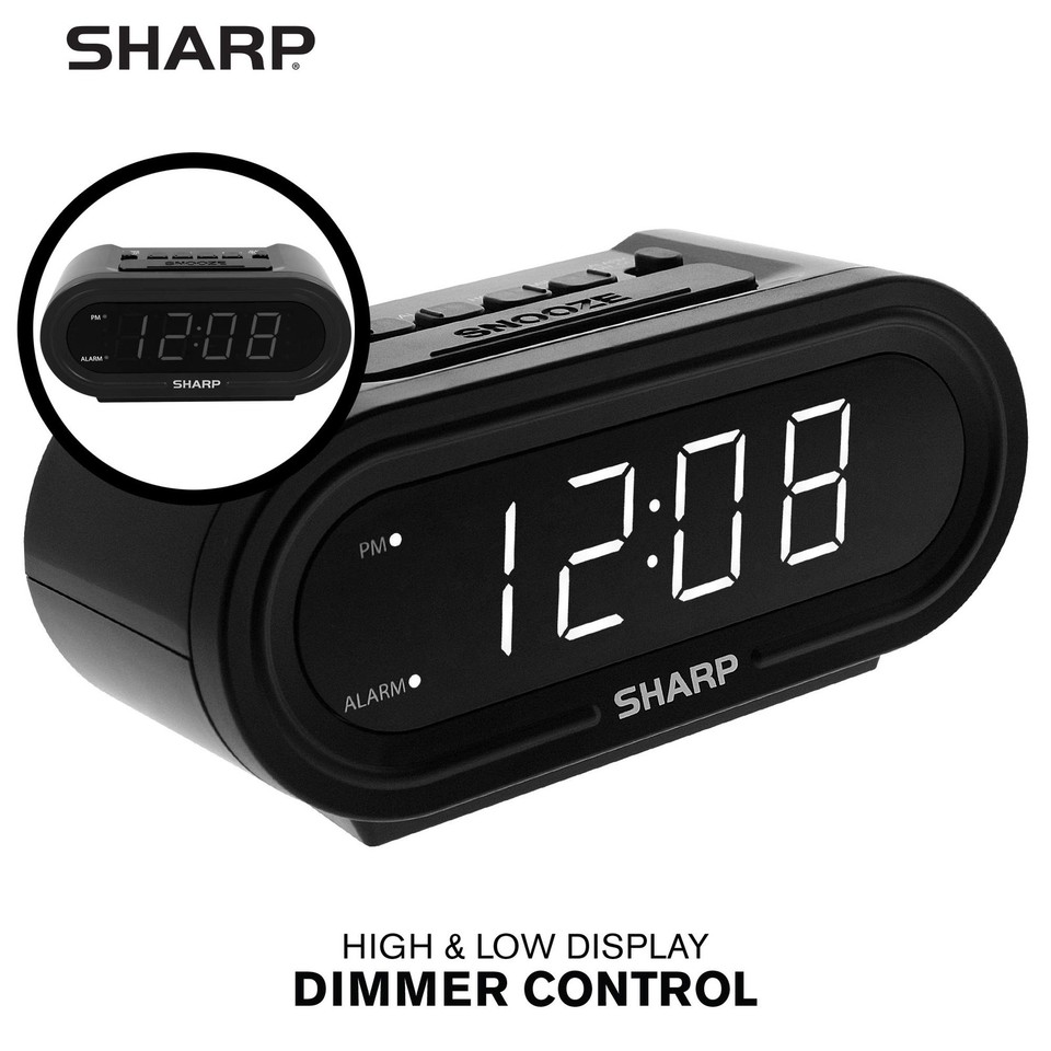 Sharp Digital Alarm with AccuSet-Automatic Smart Clock, Never Needs ...