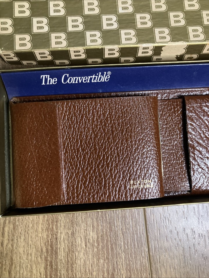 Vtg Buxton The Convertible Wallet Brown To Grain Cowhide Bifold NIB | eBay