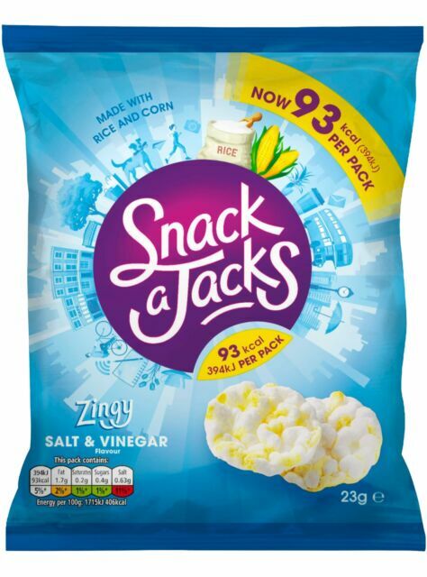 24 X Snack a Jacks Rice Cakes Salt and Vinegar 23g for sale online | eBay