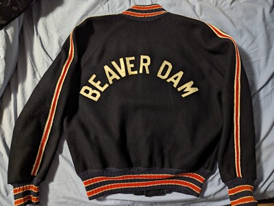 Vintage BEAVER DAM HIGH SCHOOL GOLDEN BEAVERS LETTER JACKET MEN'S SIZE ...
