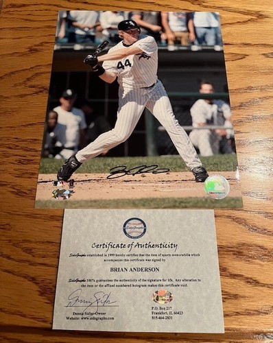 BRIAN ANDERSON Autographed Signed 8X10 White Sox PHOTO with Sidsgraphs ...