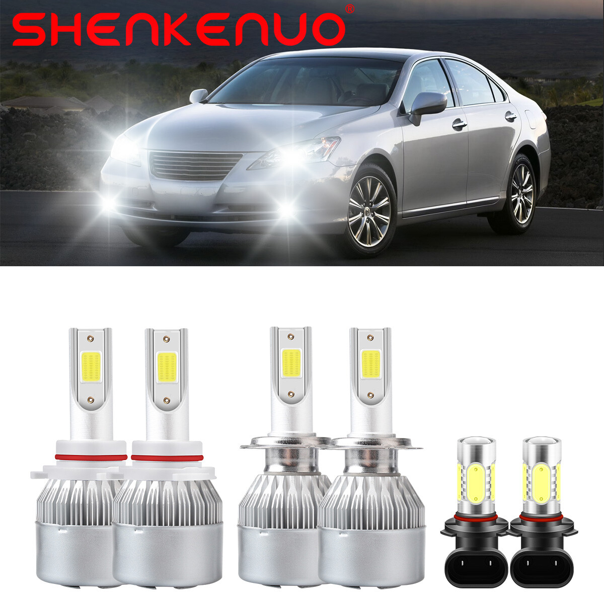 For Lexus ES350 2007-2009 LED Bulbs Hi/Low Beam Headlight & Fog lights ...