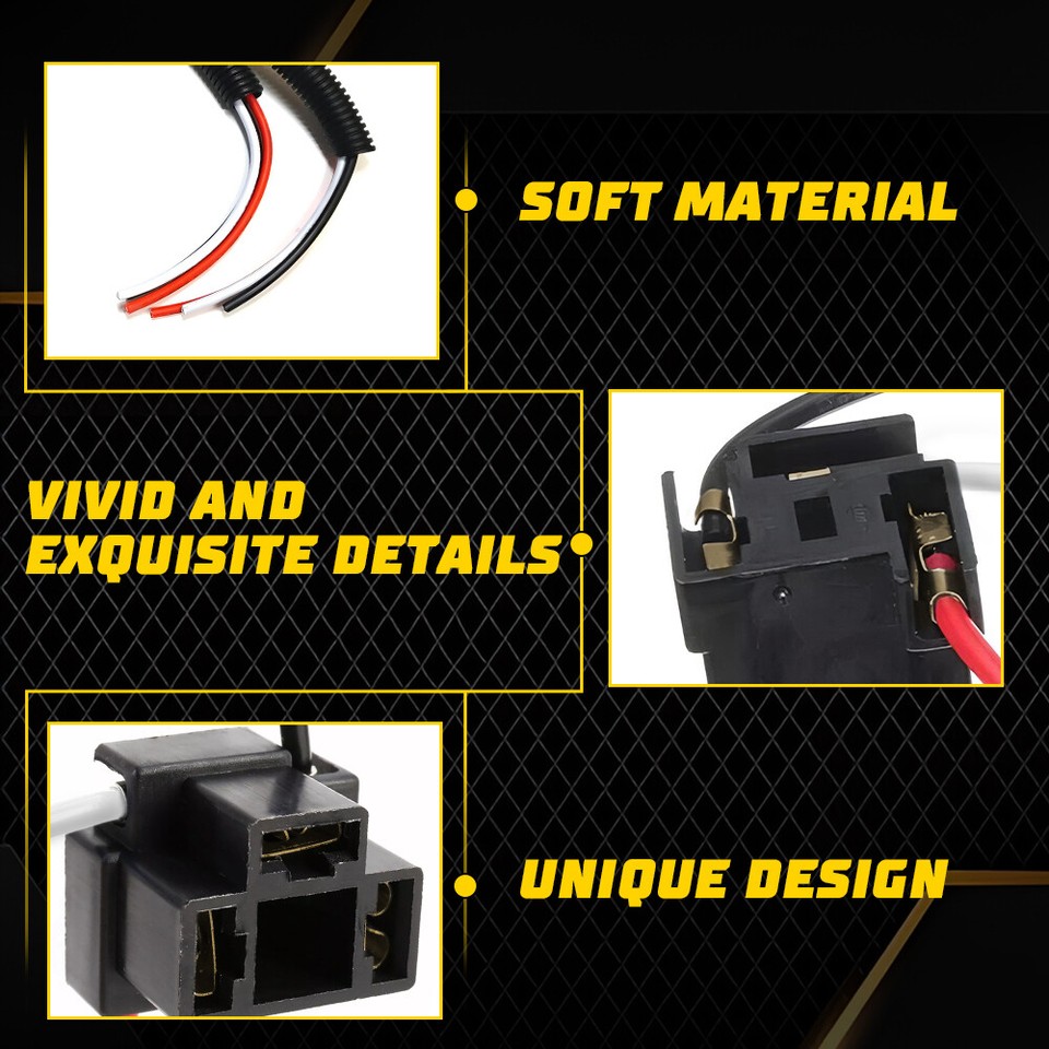 H4 9003 HB2 Female Socket LED Replacement Headlight Connector Wire ...