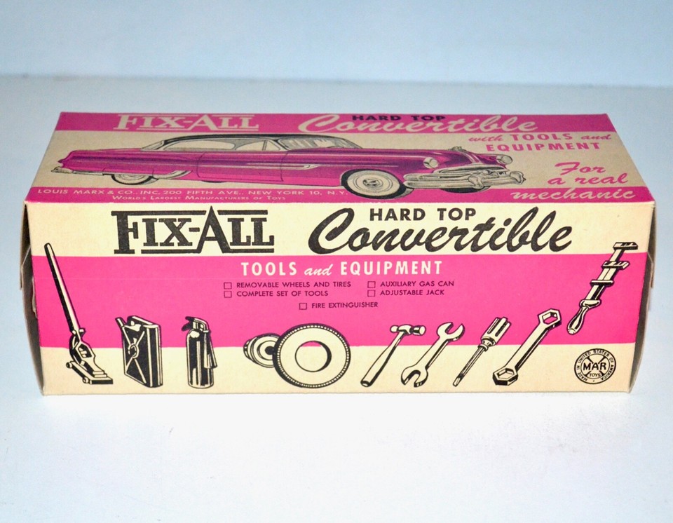 Rare Vintage 1950s Marx Fix-All Hard-Top Convertible Original Box | eBay