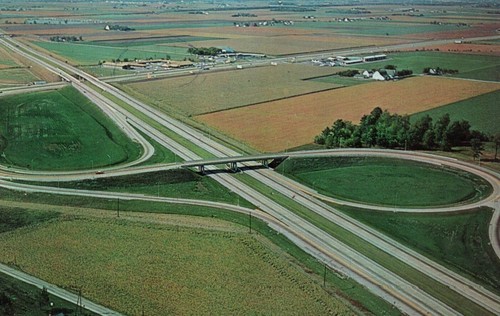 Ohio Turnpike Interchange #5 Aerial View Vintage Postcard 1966 Posted ...