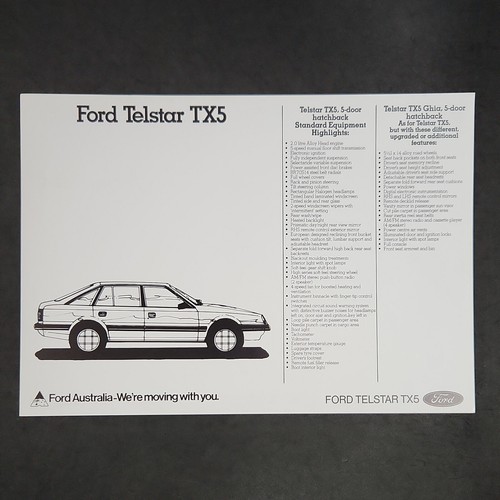 FORD TELSTAR TX5 1983 Original Vintage Advertising Sales Specifications ...