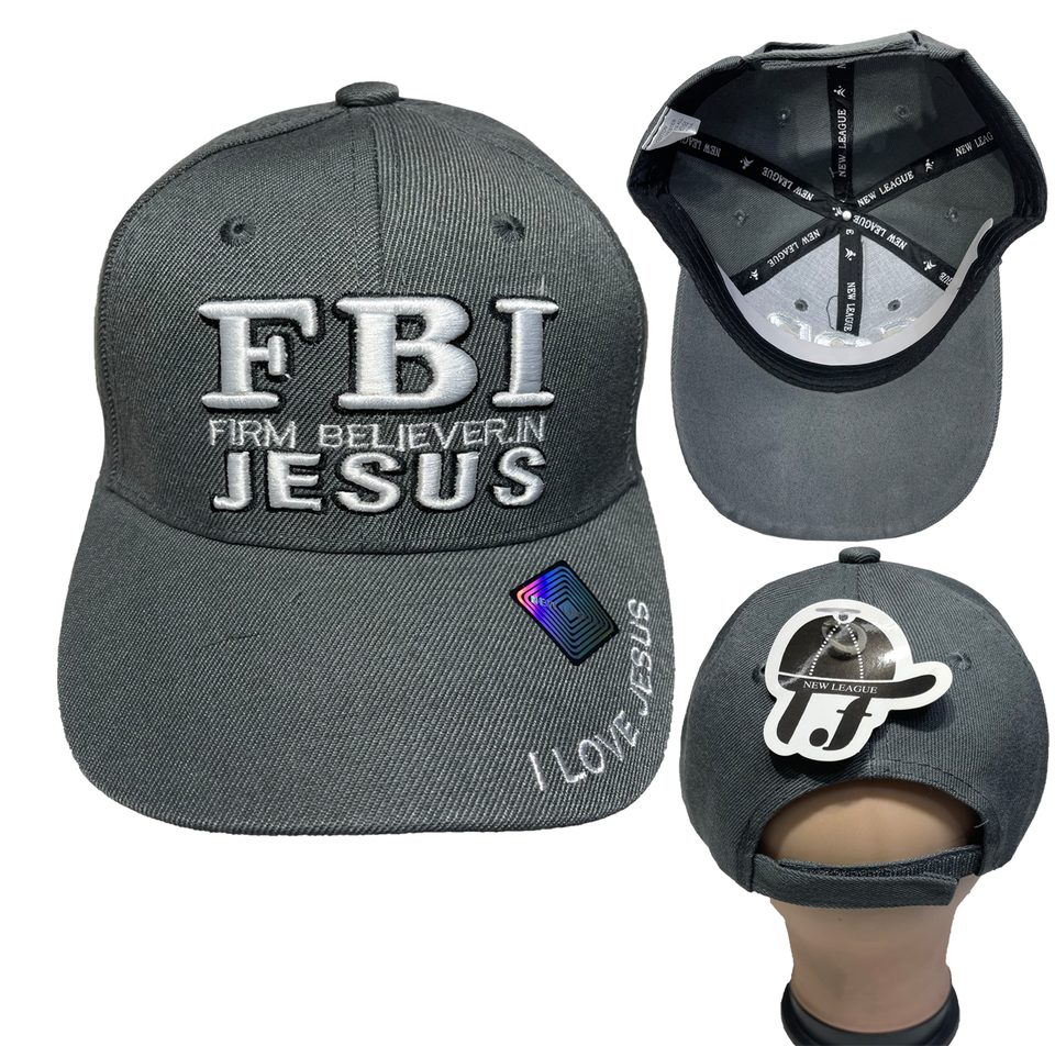 FBI FIRM BELIEVER IN JESUS Religion Adjustable Baseball Cap Hats LOT 1 ...