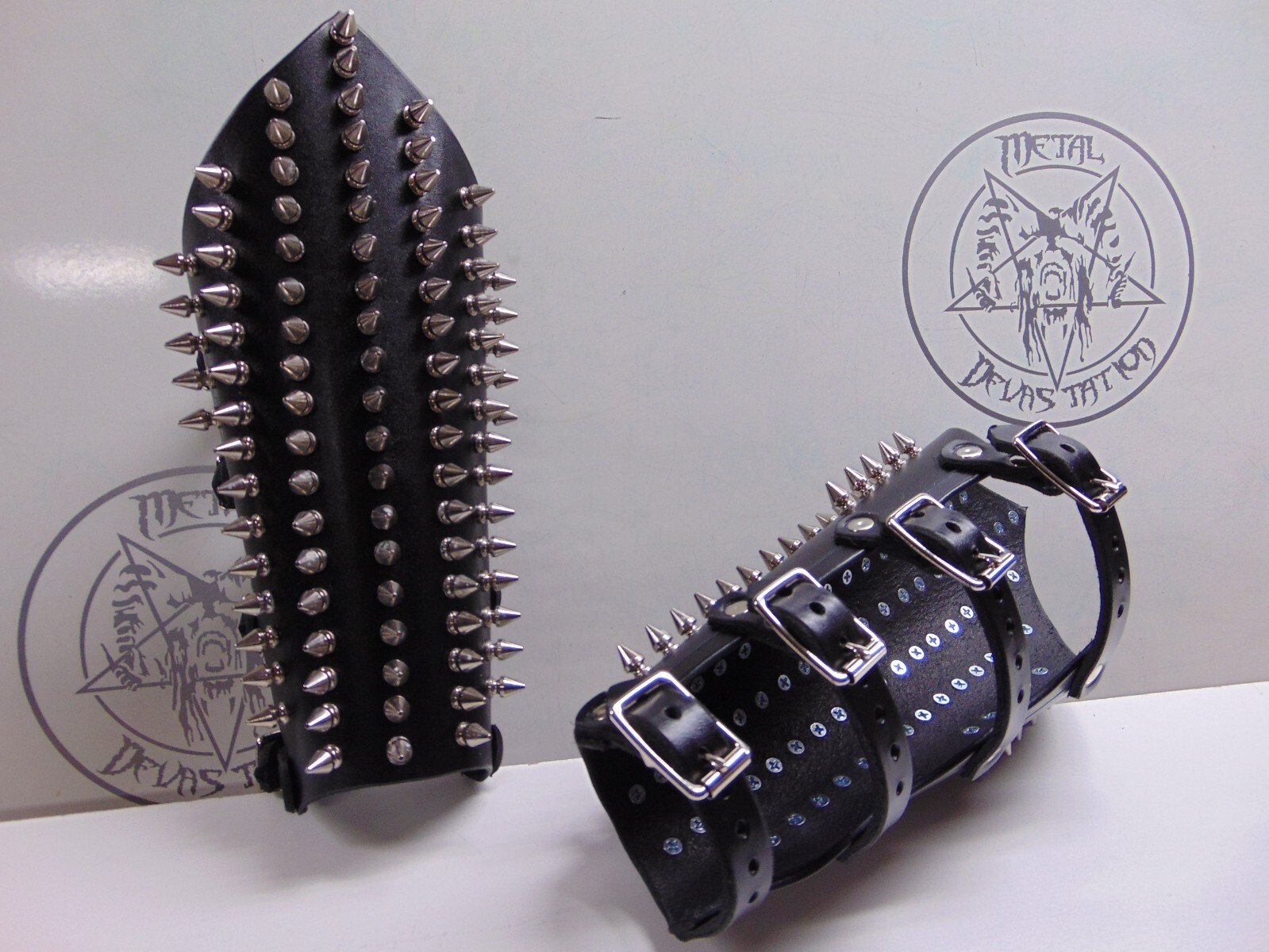 SODOM LEATHER SPIKED LARGE GAUNTLET. THRASH METAL... (MDLG0023) | eBay