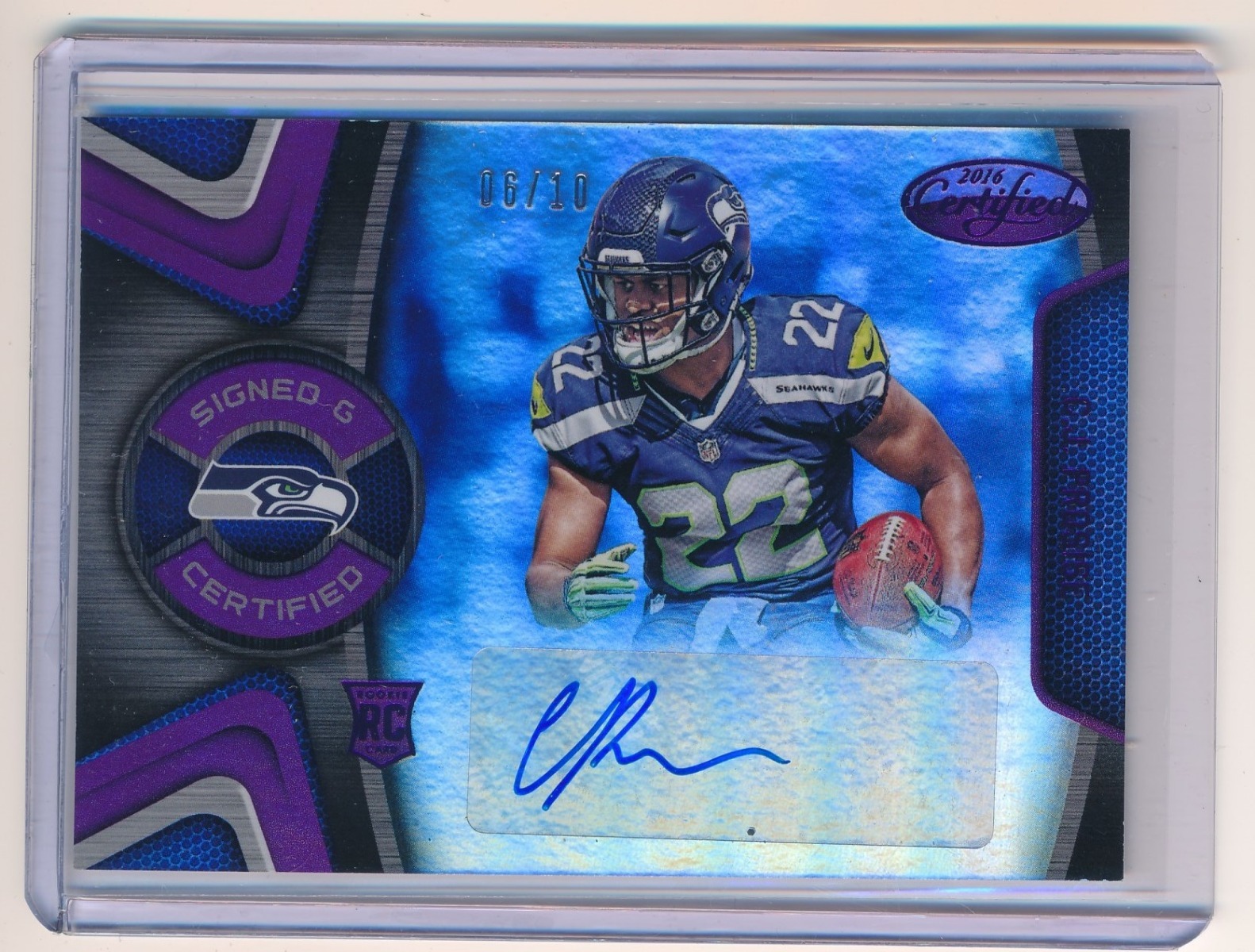 C.J. PROSISE 2016 CERTIFIED POTENTIAL MIRROR PURPLE RC AUTO 06/10 ...