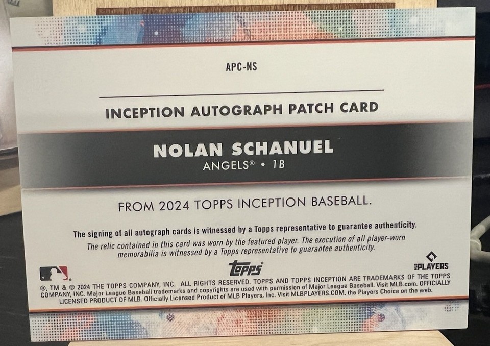 2024 Inception Baseball Nolan Schanuel Green /99 Angels Rookie Auto ...