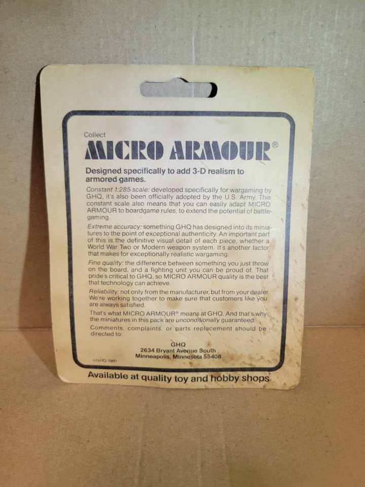 1981 Sealed GHQ MICRO ARMOUR 1:285 Scale WWII G76 German Infantry ...