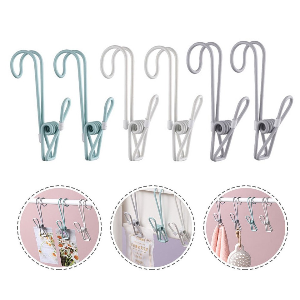 6 Pcs Windproof Plastic Clip Towel Clips for Hanging Sock Holder ...