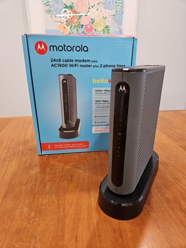 Motorola MT7711 AC1900 Dual-Band 24x8 Cable Modem Plus Wi-Fi Router ...