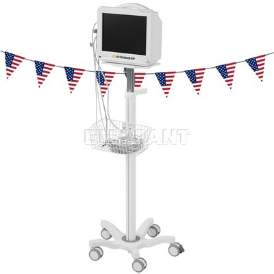 Medical 12" Patient Monitor 6 Parameters/Adjustable Mobile Trolley for ...