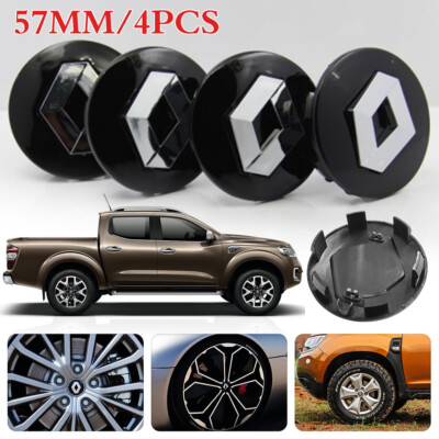 4x RENAULT SILVER ALLOY WHEEL CENTRE CAPS HUB 57mm MEGANE LAGUNA CLIO ...