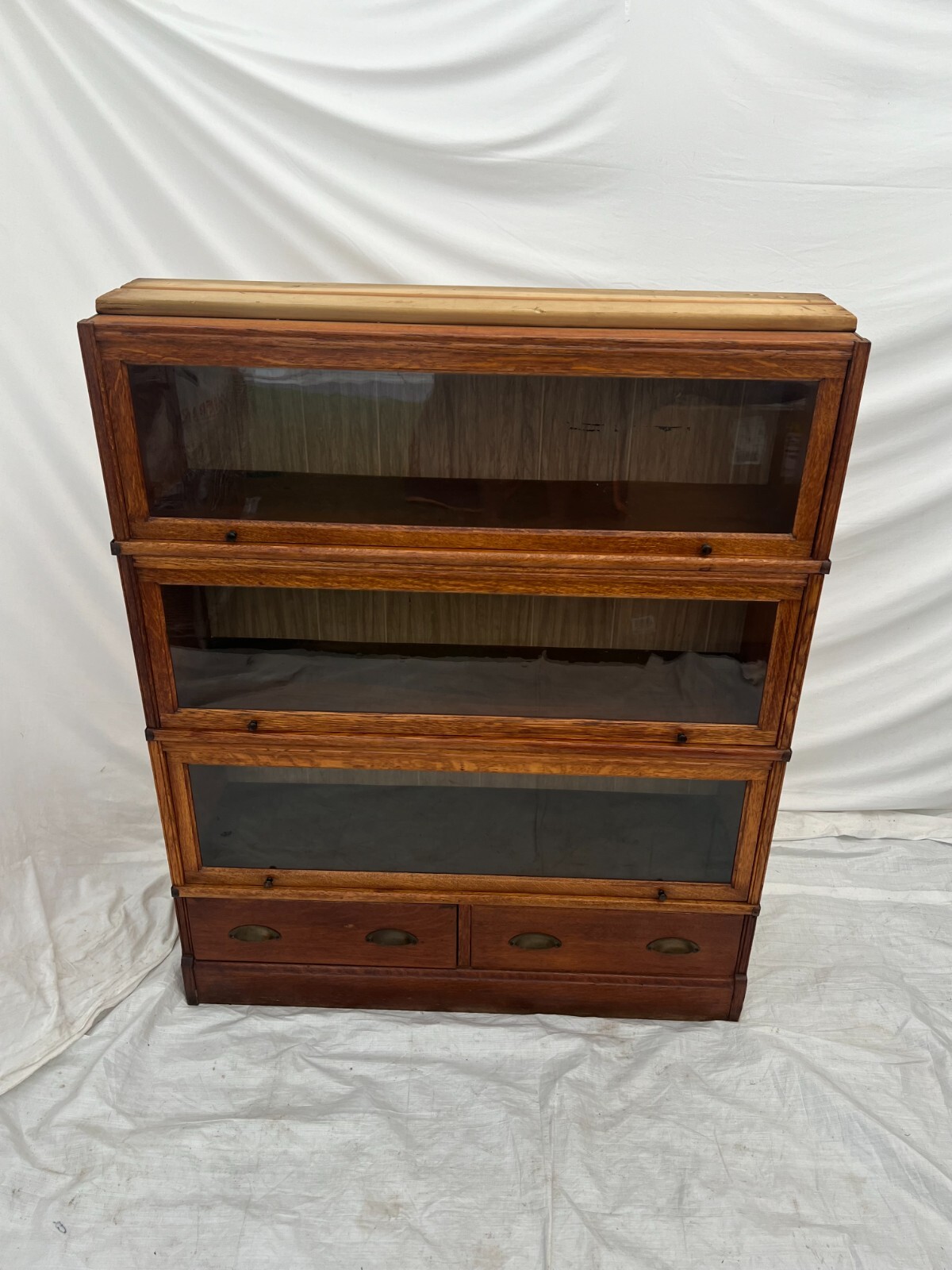 Antique Bookcase Lawyer Barrister Storage Case Arts and Crafts Two ...