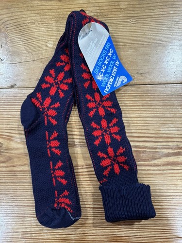 Vintage Nordic Ski Socks Norwegian Knit Worsted Wool Knee Thigh High ...