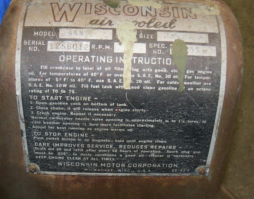 Wisconsin AKN Engine Flywheel Cover Blowing Housing Heat Shield Shroud ...