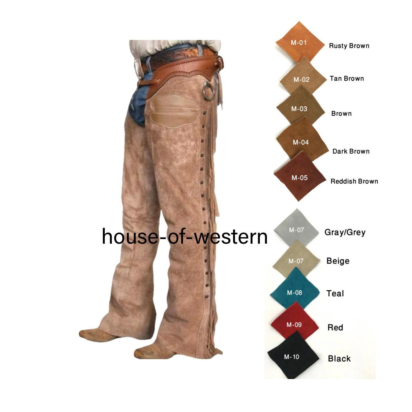 Western Cowboy Chap Fringes Suede Leather Pant Riding Chaps | eBay