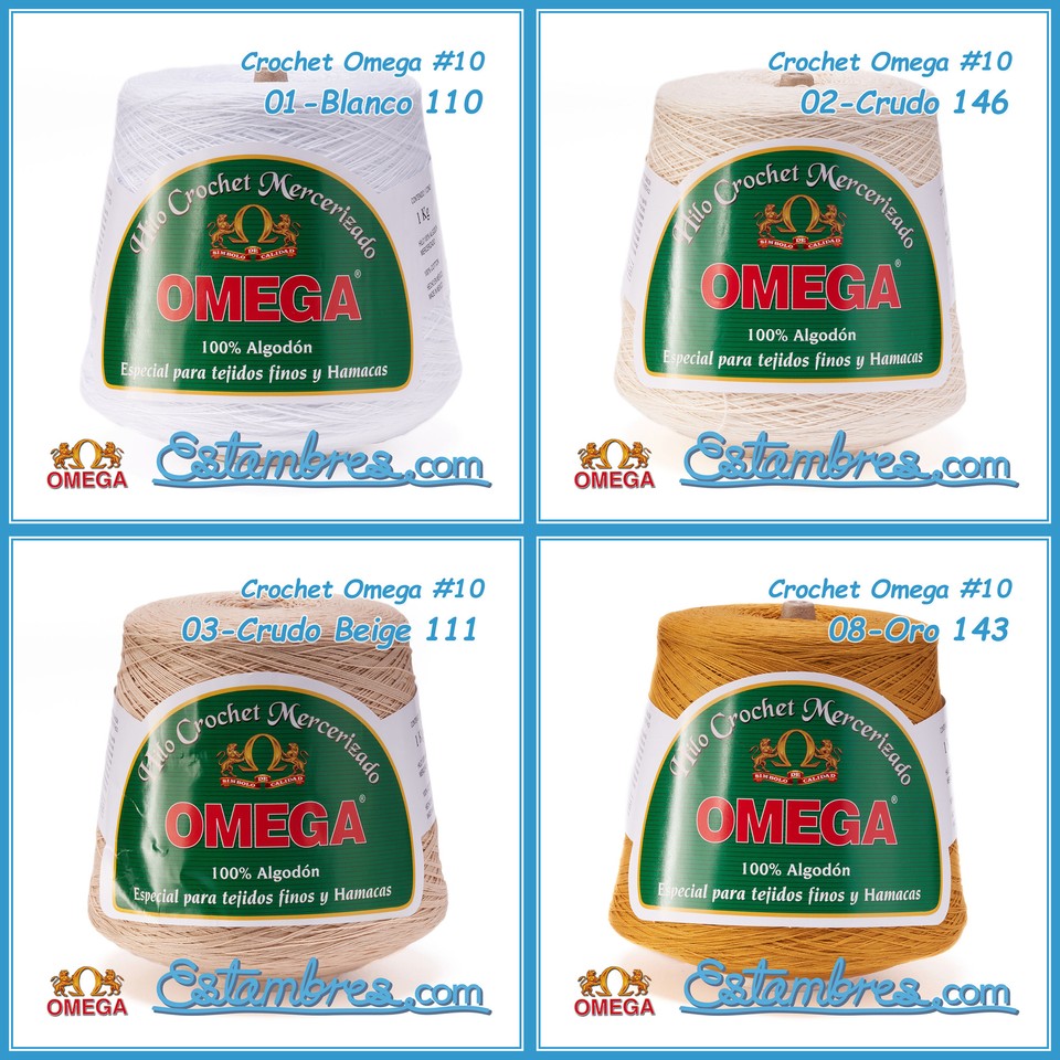 CROCHET OMEGA NO.10 [Cone 1kg] - 100% Mercerized Cotton Yarn for Fine ...