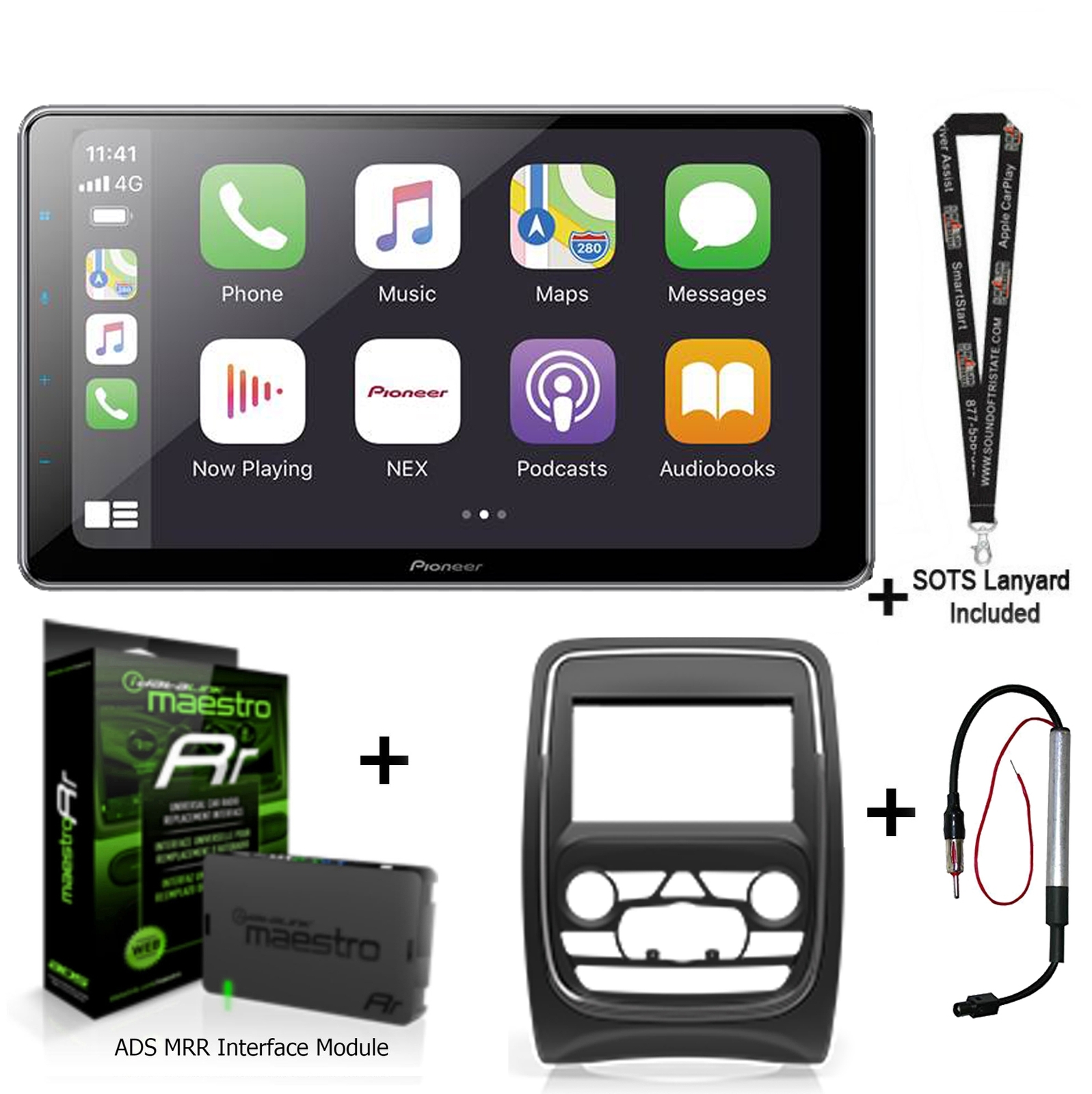 Pioneer DMH-WT8600NEX 10.1" Receiver Dashkit KIT-DUR1 for 14-20 Dodge ...