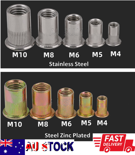 M4 5 6 8 10 Rivet Nuts Blind Nut Nutsert Rivnut Stainless Steel Zinc ...