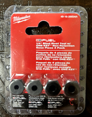 Milwaukee 49-16-2660NR M18 1/4" Rivet Tool Non-Retention Nose Pieces ...