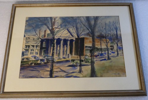 WATERCOLOR ORIGINAL ARTIST A.P. PETE BENNETT PEORIA ILLINOIS LANDMARK ...