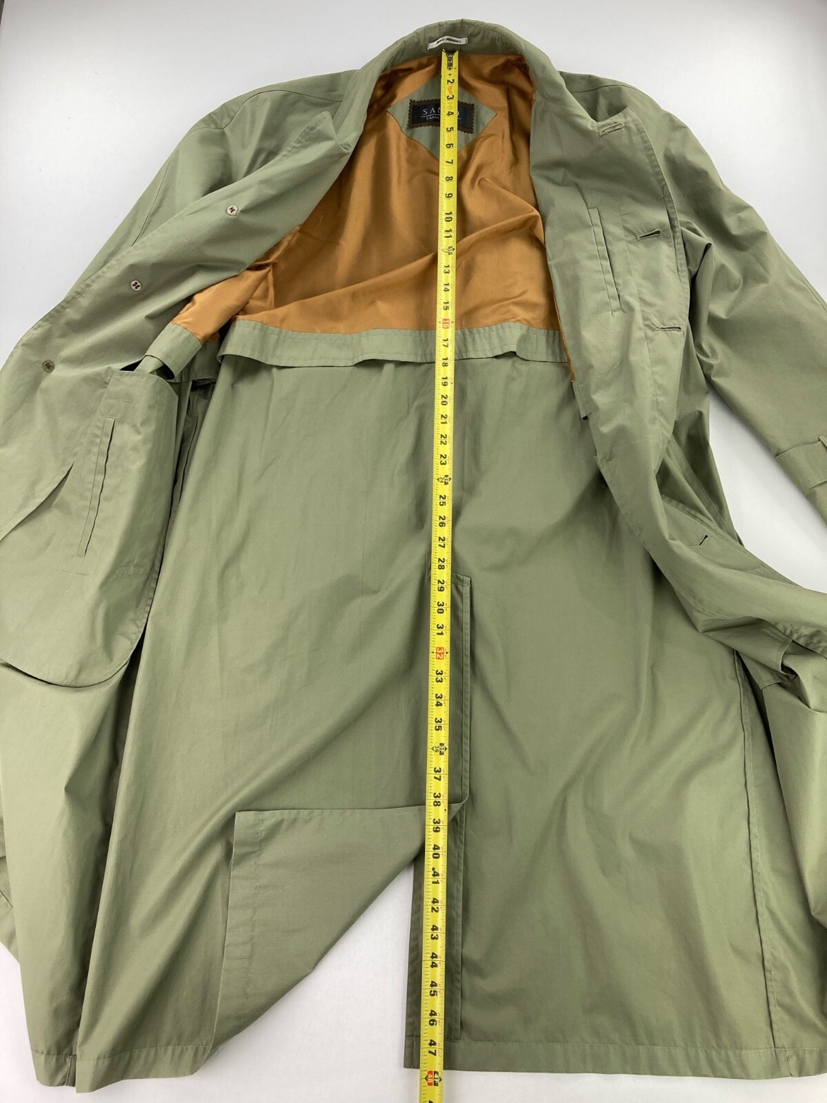 Sanyo Men’s Trench Over Coat Hidden Buttons Cotton Kh… - Gem
