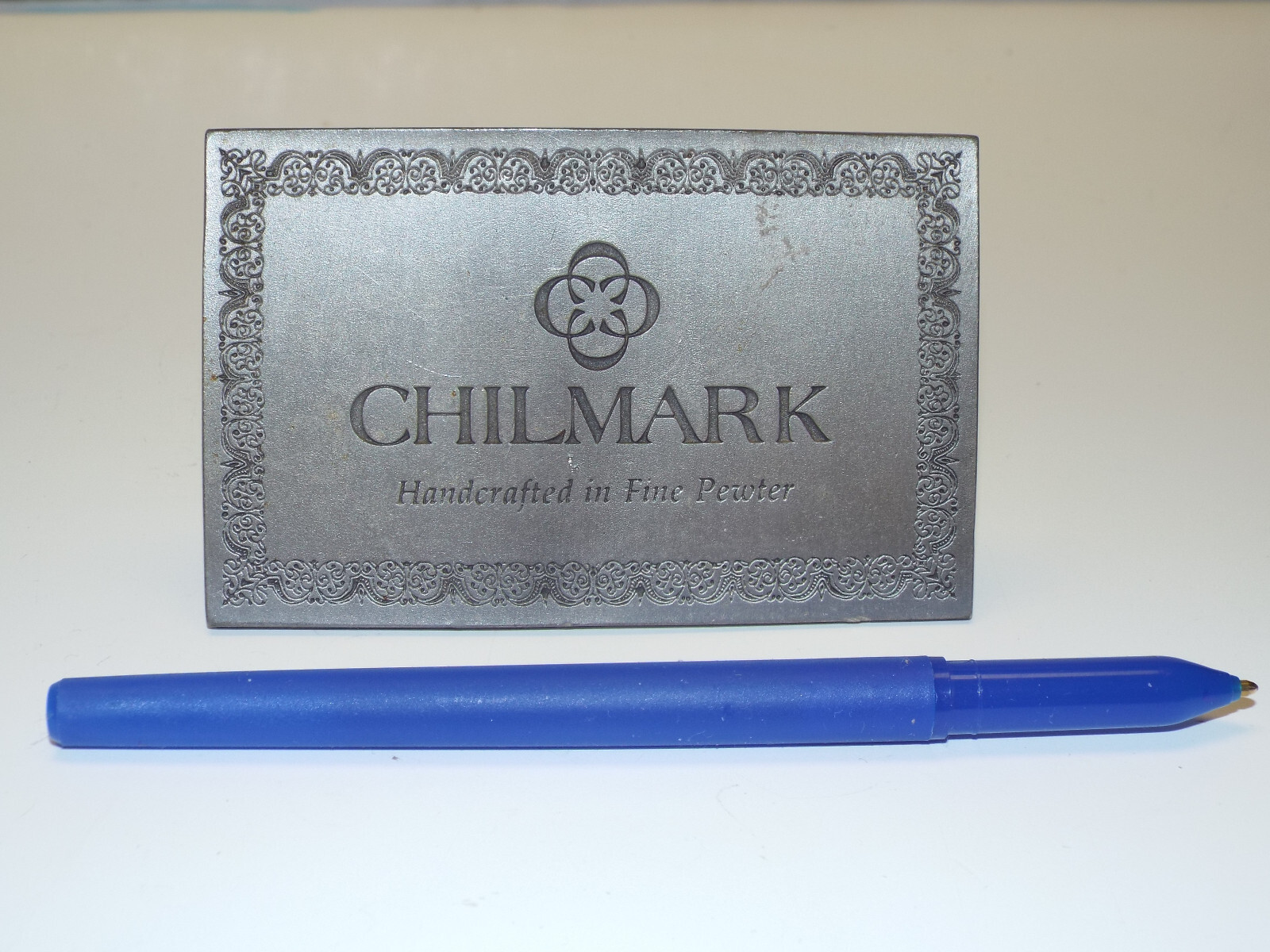 CHILMARK Plaqard NAME PLATE Sign Advertising VTG Hudsons Pewter | eBay