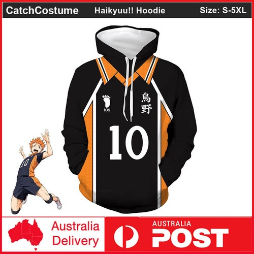 Haikyuu!! Karasuno Shyouyou High School NO.10 Hinata Shoyo Hoodie ...