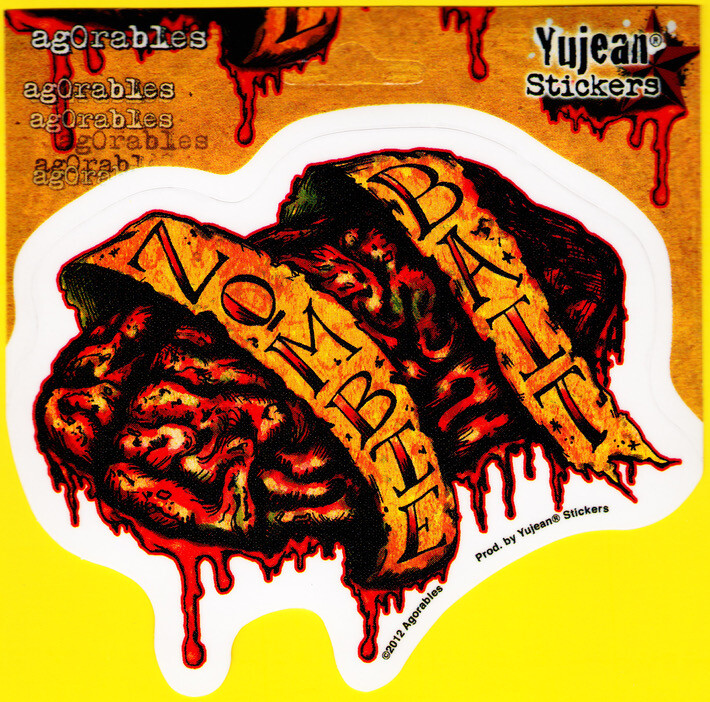 Zombie Bait Brain Agorables Die-Cut Decal Sticker New Bloody Gory Humor ...