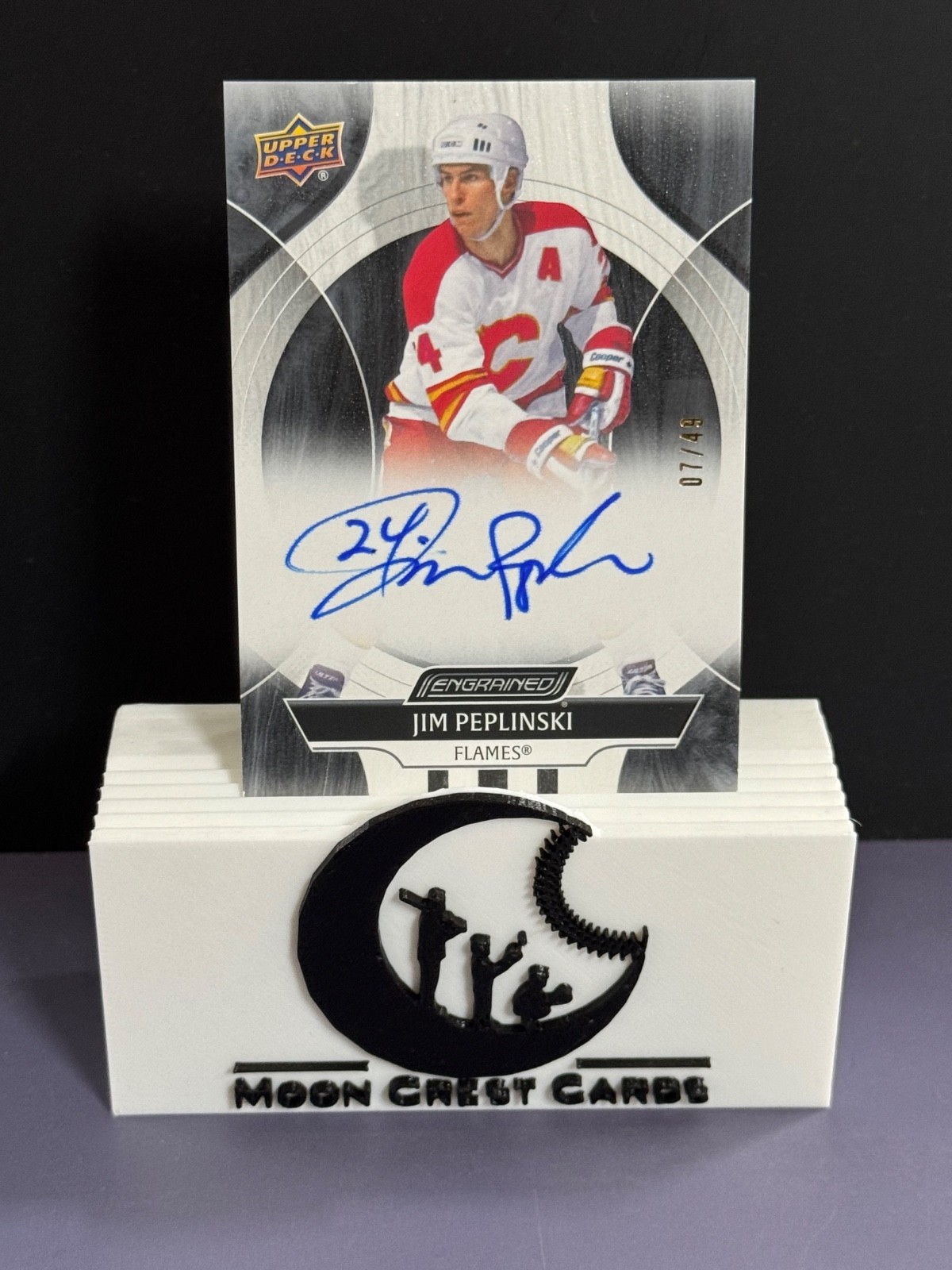 Jim Peplinski (#/49 Black | Auto) -- 2025 Upper Deck Engraved Icons ...