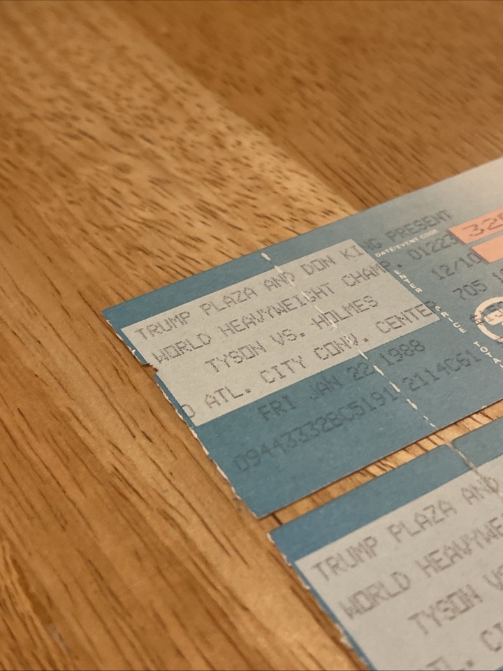 (2) 1/22/1988 Mike Tyson Vs Larry Holmes Ticket Stubs Ready for Grading ...