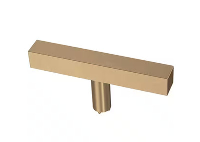 Square Bar Knobble 3 in. (76 mm) Modern Champagne Bronze Cabinet Knob ...