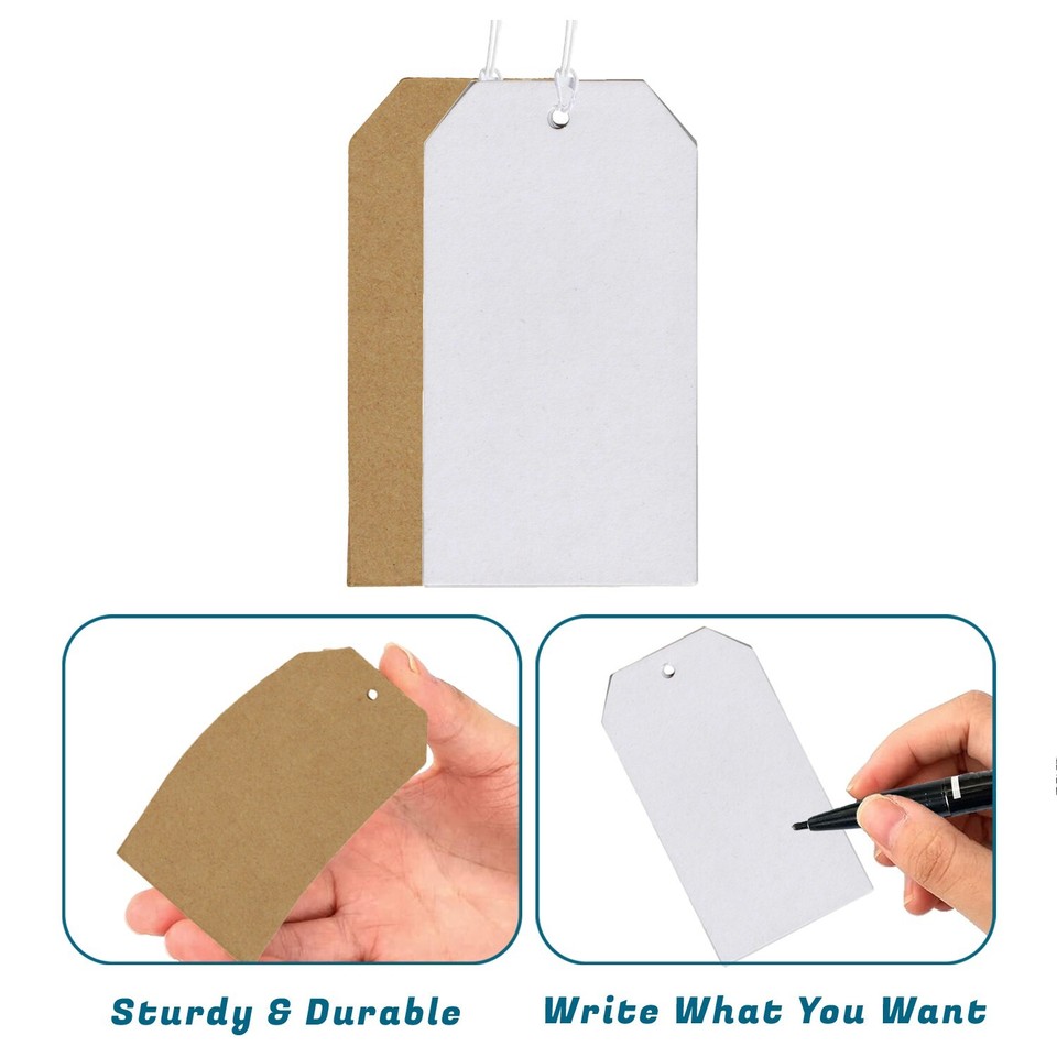 300 Pcs Price Tags with String Luggage Message Labels Tie on Bags ...