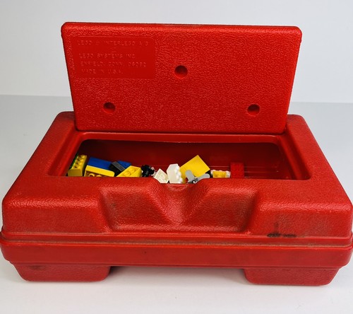 1985 LEGO Hard Red Plastic Carry Case Storage Briefcase Suitcase ...