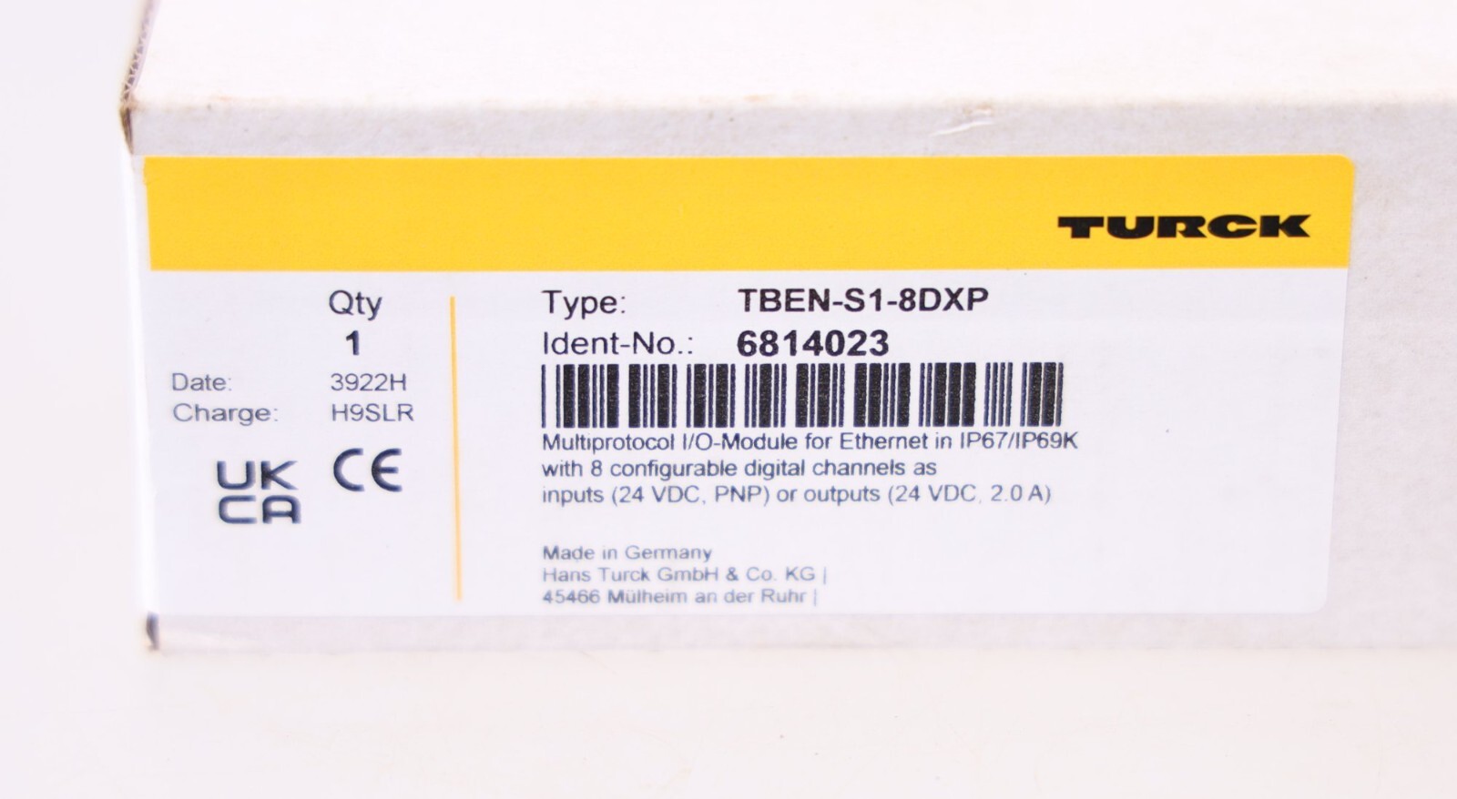 TURCK 6814023 TBEN-S1-8DXP Compact Multiprotocol I/O Module Ethernet ...