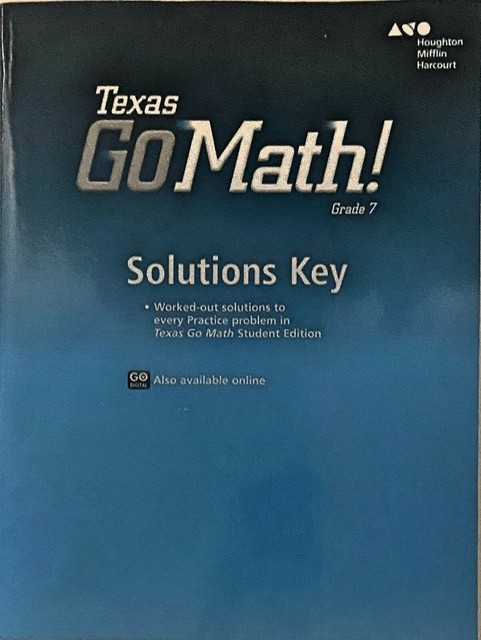 Go Math Texas Grade 7 Solutions Key 7th Answer Manual for sale online ...