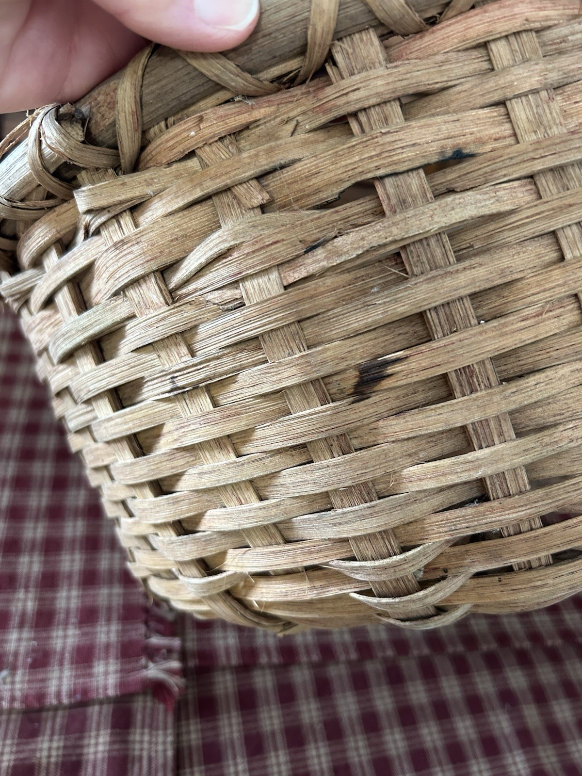 Antique Primitive Woven Oak Split Gathering Basket | eBay