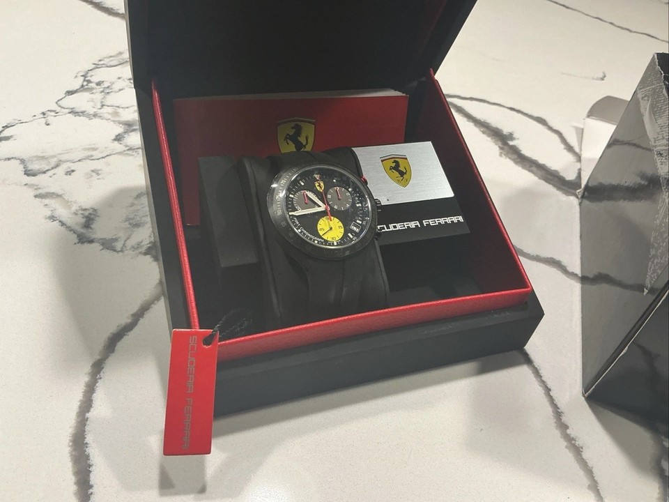 Ferrari Titanium Tachymeter Pit Crew Watch includes F430 Engine Box ...