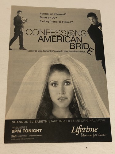 Confessions Of An American Bride Tv Guide Print Ad Shannon Elizabeth ...