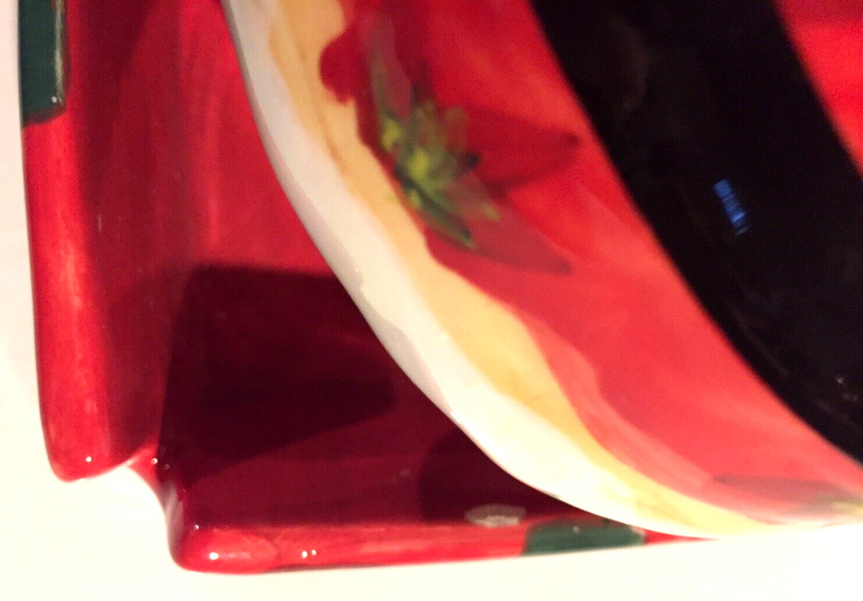 CERAMIC SANTA CLAUS~ Popping Out Of Box~CENTERPIECE~12”~Coil Spring~HE ...