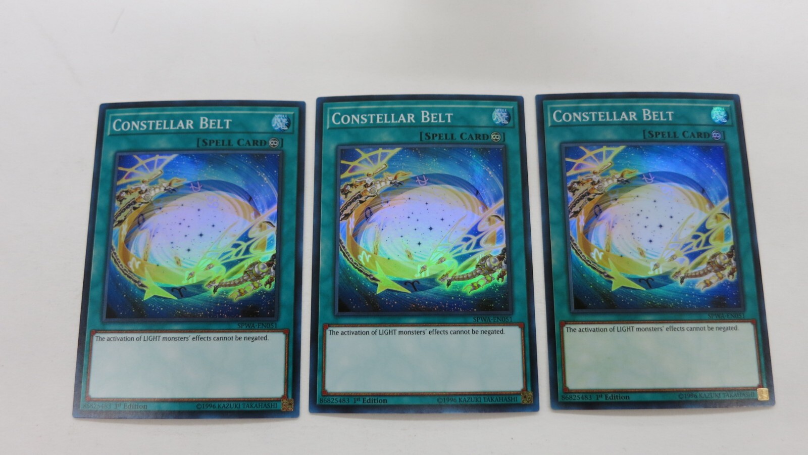 3x CONSTELLAR BELT 1ST EDITION SPWA-EN051 SUPER RARE YUGIOH NM ...