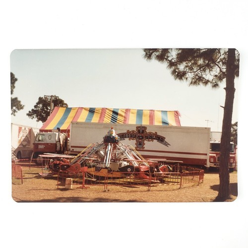 Spinning Amusement Park Ride Photo 1980s Carnival Snapshot Found Art ...