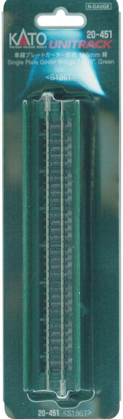 Kato N UniTrack Single Track Plate Girder Bridge 186mm 7 5/16″ Green 1 ...