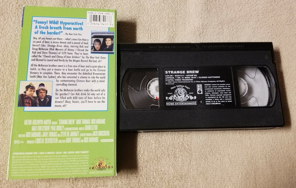 STRANGE BREW 1983 Cult Classic 1999 VHS Video Tape Bob and Doug ...